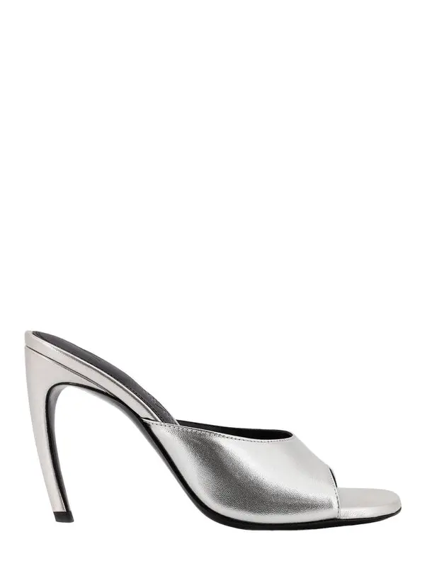 Attico Laminated Leather Betta Sandals - Silver
