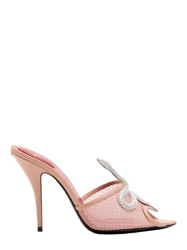 Valentino Garavani Coeur Vipère Embellished Leather Mules - Multicolor
