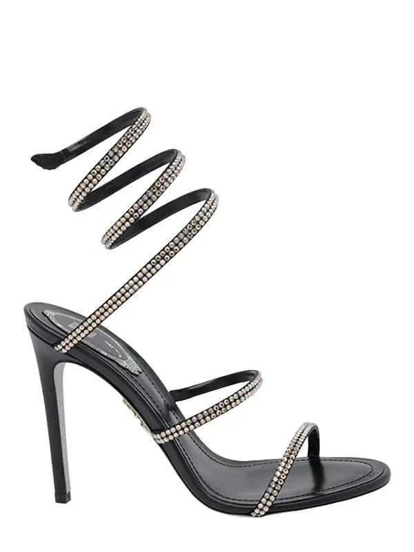Rene Caovilla Embellished Stiletto Heel Sandals - Black