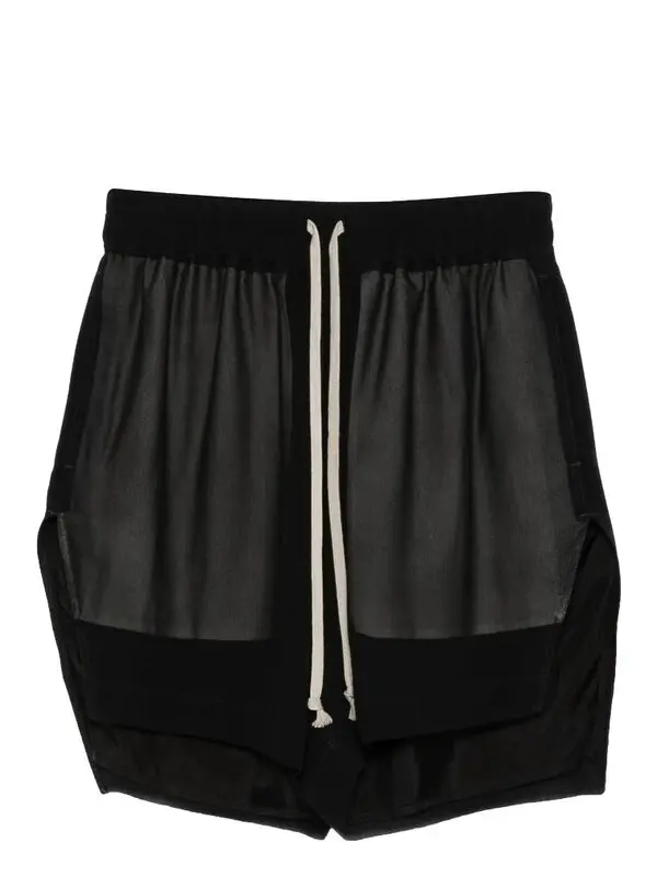 Rick Owens Silk Blend Panel Shorts - Black