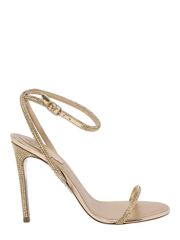 Rene Caovilla Ellabrita Pump Sandals With Crystals - Gold