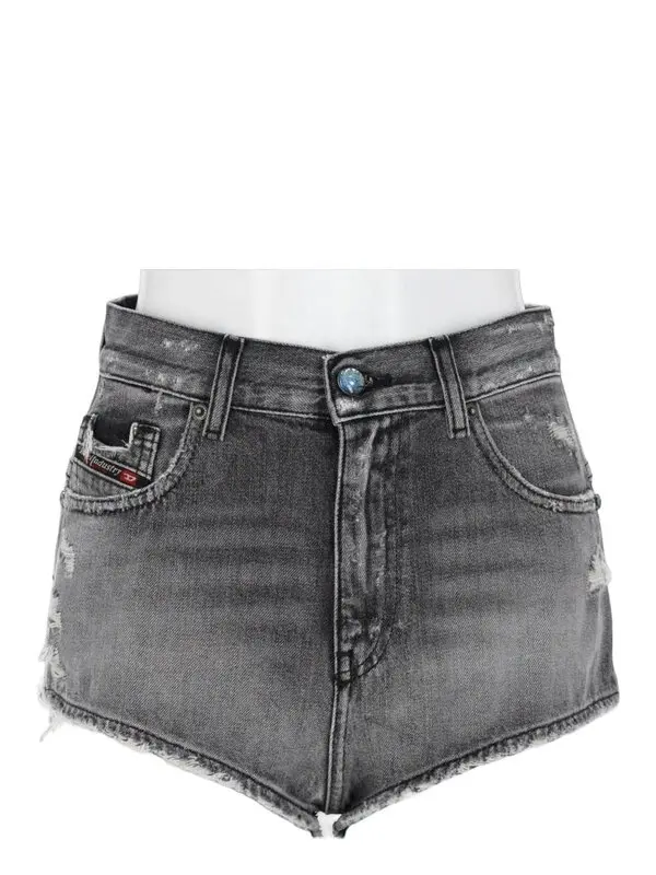 DIESEL® Denim Shorts With Frayed Hem - Gray