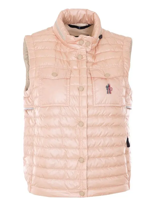 Moncler Quilted Vest With Hood - Pink