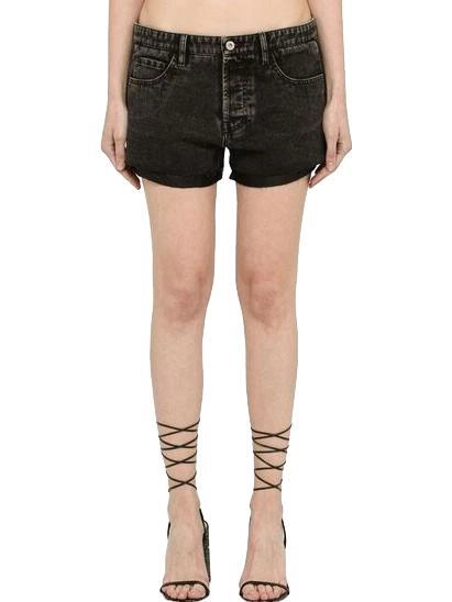 Miu Miu Cotton Denim Shorts - Black