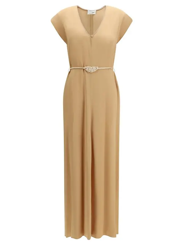 FORTE_FORTE Long Kaftan Dress With Rope Belt - Orange