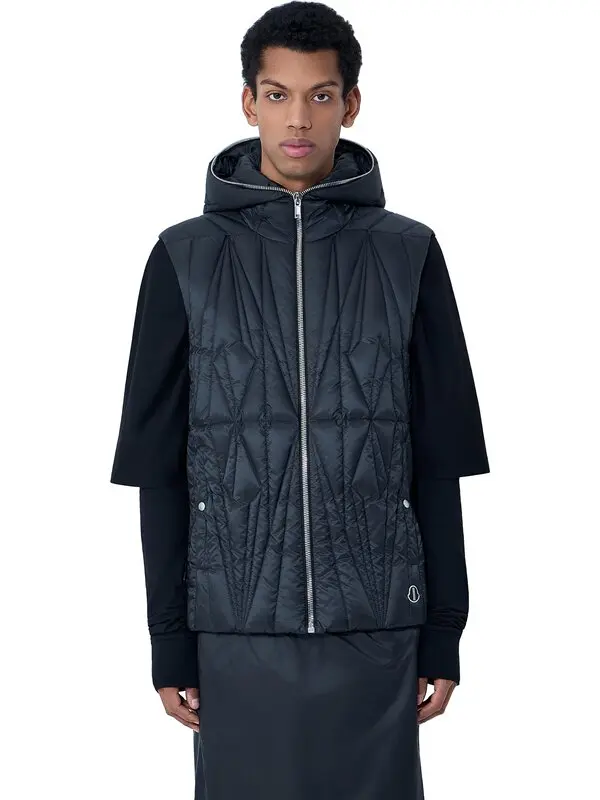 Moncler Geocamo Flight Quilted Hooded Gilet - Black