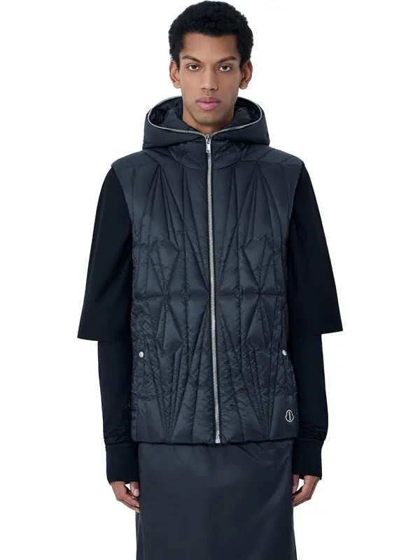 Moncler Geocamo Flight Quilted Hooded Gilet - Black