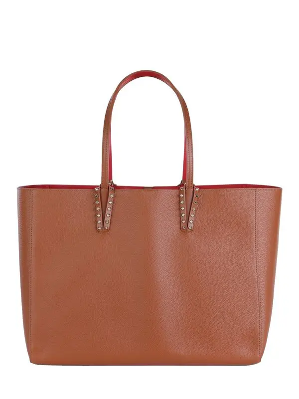 CHRISTIAN LOUBOUTIN Leather Tote Bag With Stud Embellishments - Brown
