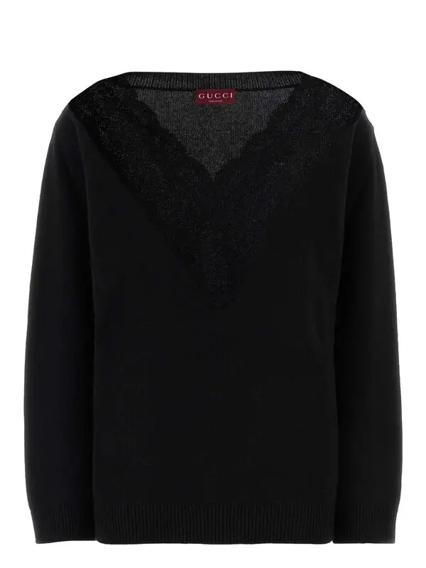 Gucci Wool Blend Oversize Sweater - Black