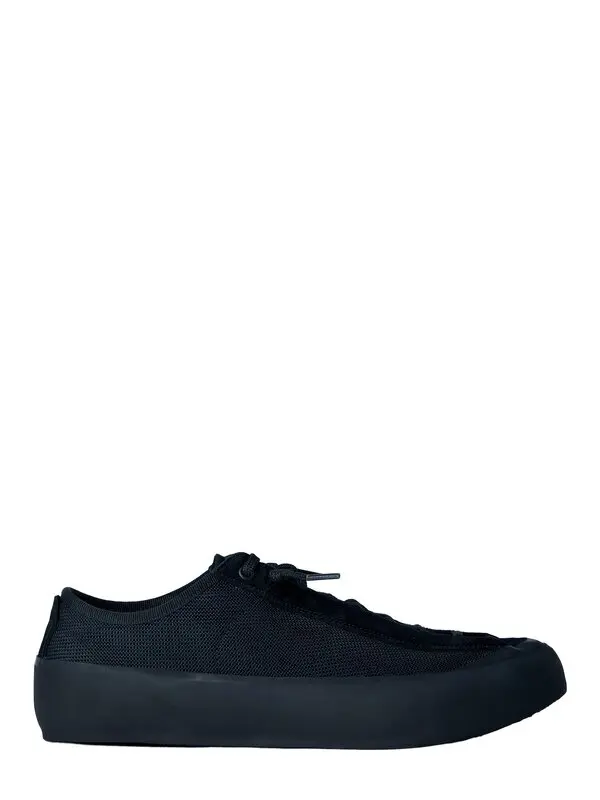 Stone Island Mesh Low-top Sneakers With Suede Trims - Black