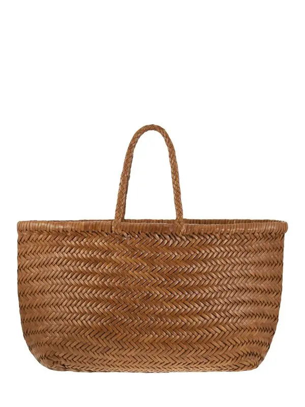 Dragon Diffusion Triple Jump Big Woven Leather Bag - Brown