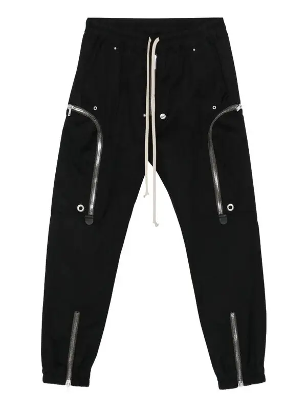 Rick Owens Tapered Trousers With Zip Details - Black