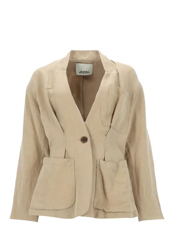 Isabel Marant Étoile Giacca Soraya" Linen Silk Blend Blazer - Cream