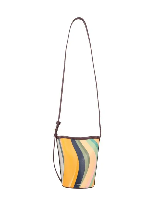 Paul Smith Mini Bucket Bag In Swirl Print Leather - Multicolor