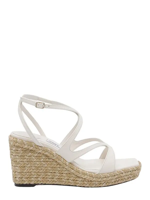 JIMMY CHOO Ayla Rope Wedge Sandals - Cream