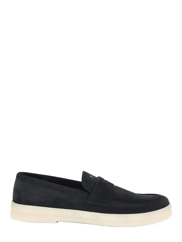 Prada Suede Loafers With Logo Detail - Blue