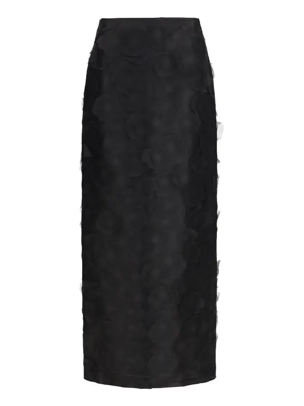 Max Mara Adepto Silk Maxi Skirt With Slit - Black