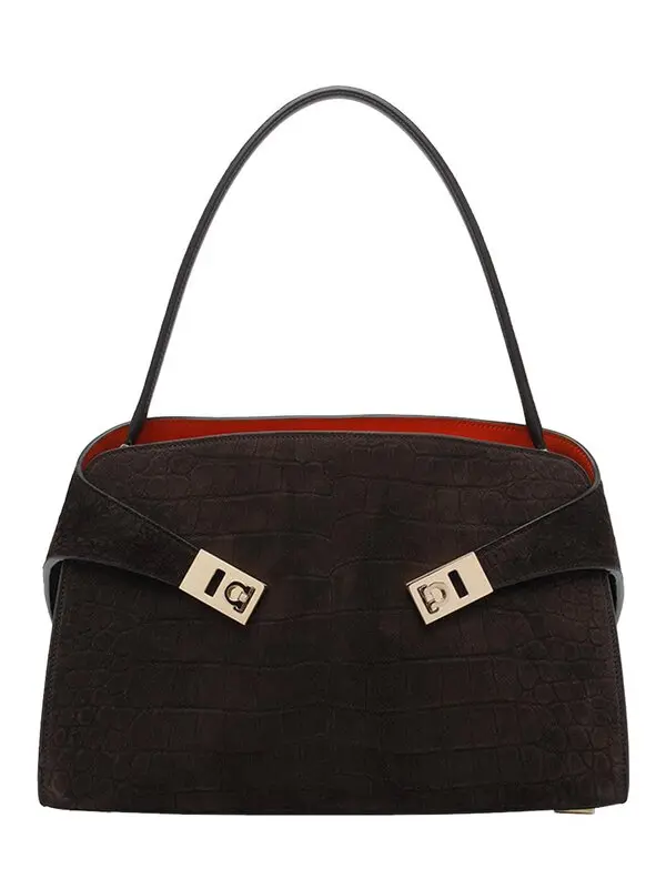 FERRAGAMO Small Hug Shoulder Bag - Gold