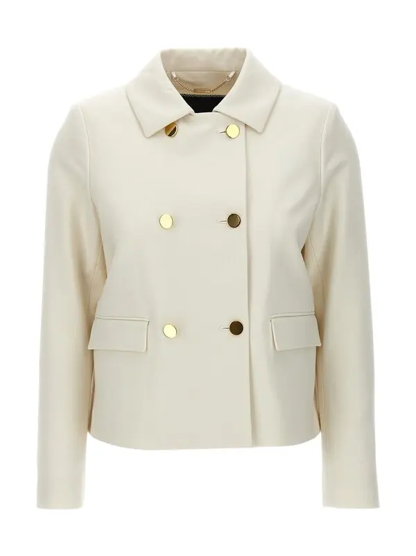 Kiton Cropped Double-breasted Jacket - White