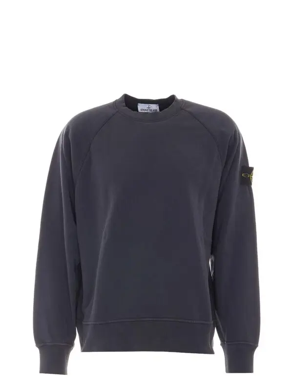 Stone Island Logo Patch Crewneck Sweatshirt - Blue