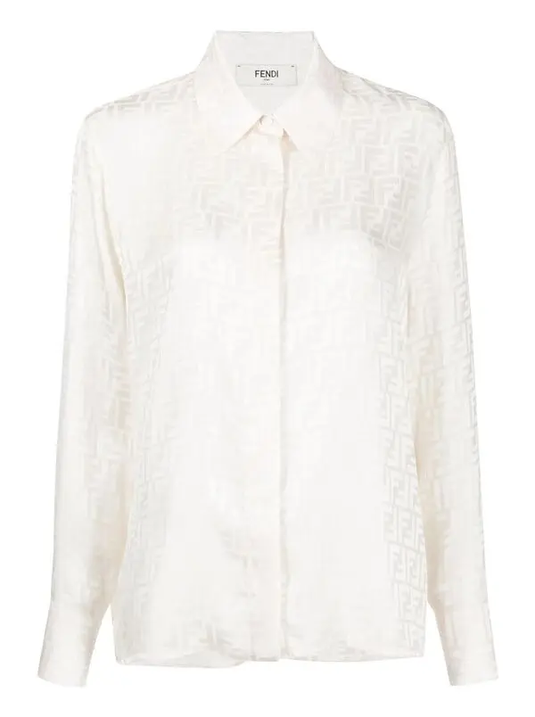 Fendi Silk Jacquard Ff Motif Shirt - Cream