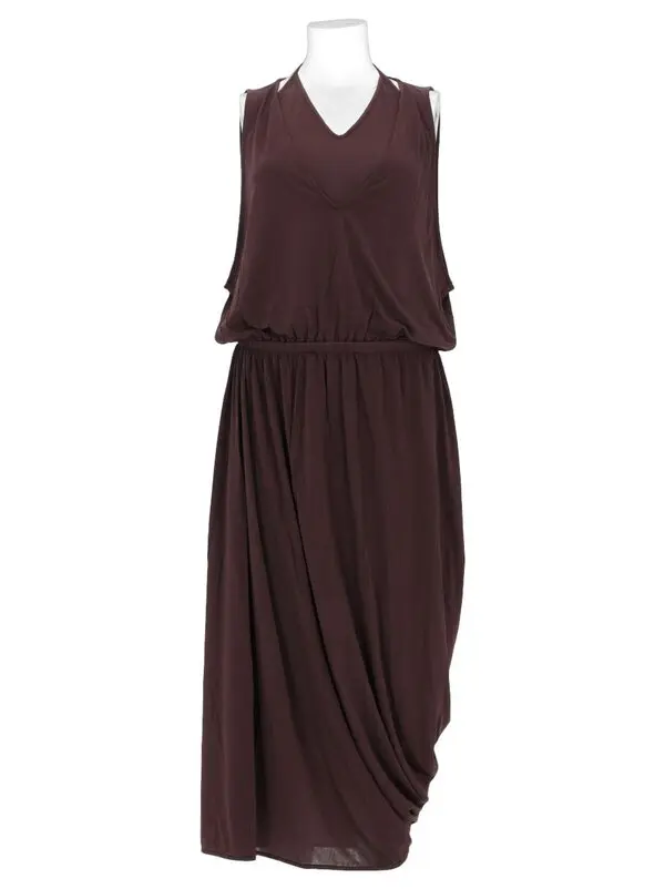 LEMAIRE Double Layer Drape Dress - Brown