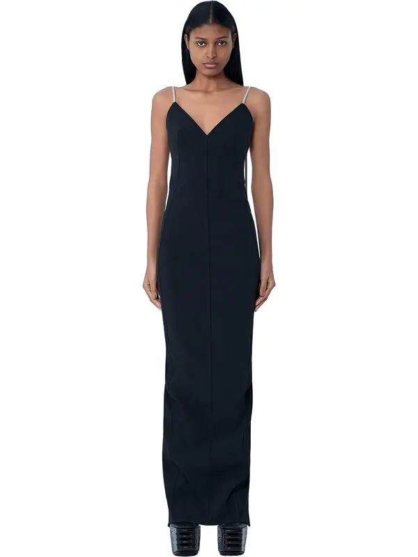 Rick Owens Spaghetti Strap Column Dress - Black