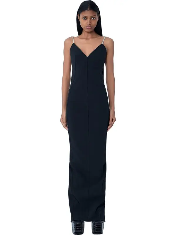 Rick Owens Spaghetti Strap Column Dress - Black