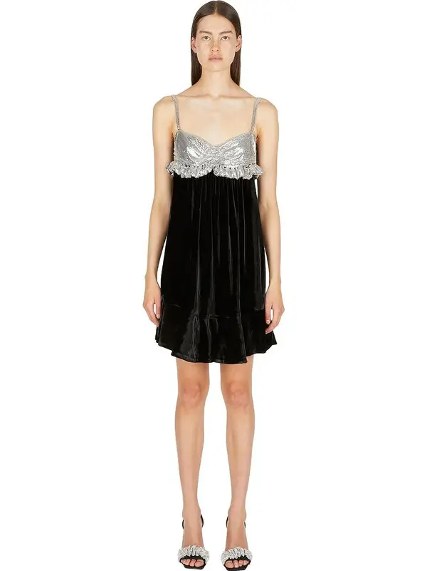 Rabanne Chainmail Panel Mini Dress - Black