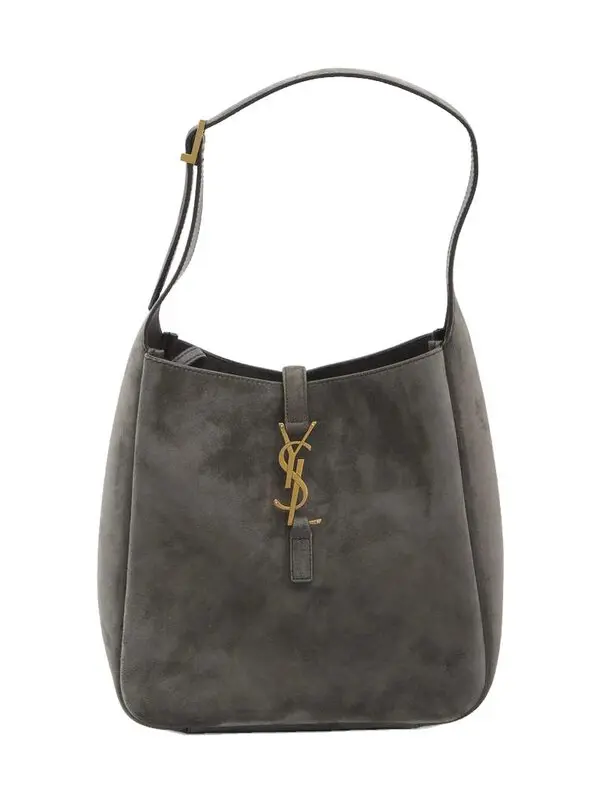 Saint Laurent Grey Suede Cassandre Shoulder Bag - Gray