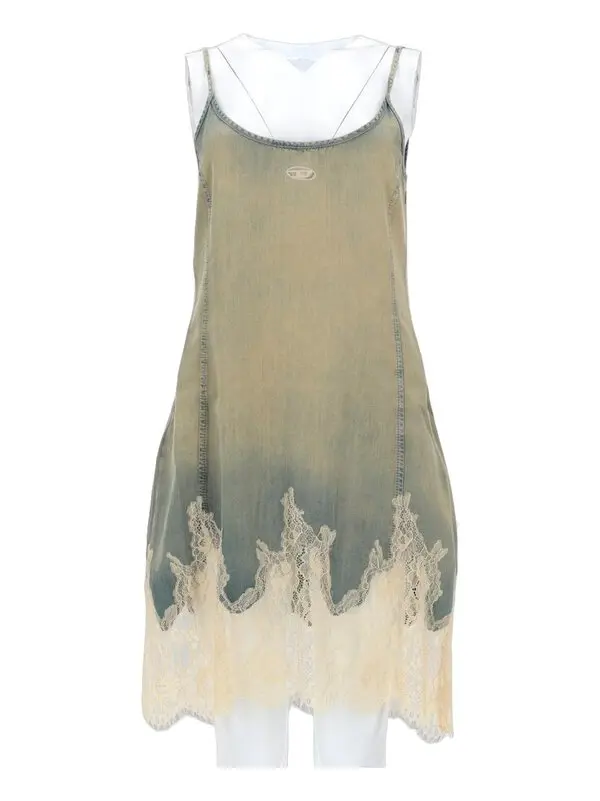 DIESEL® Lace And Denim Dress - Blue
