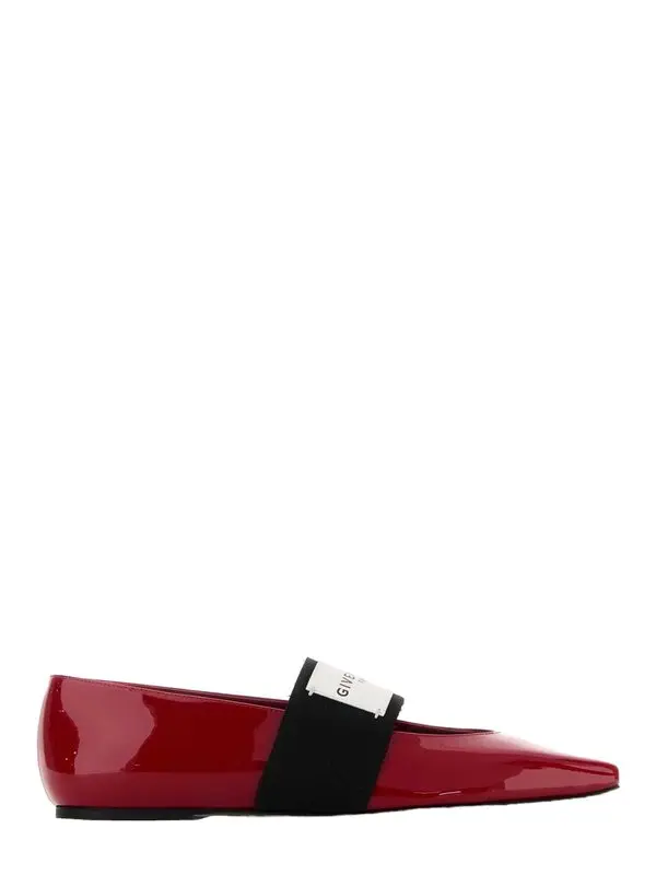 Givenchy Leather Square Ballerinas - Red