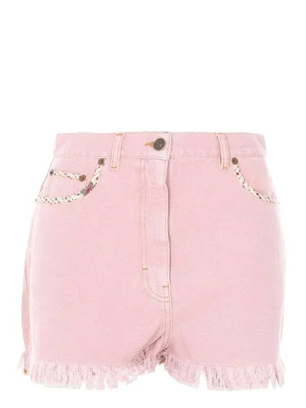 Valentino Garavani Denim Hot Pants - Pink