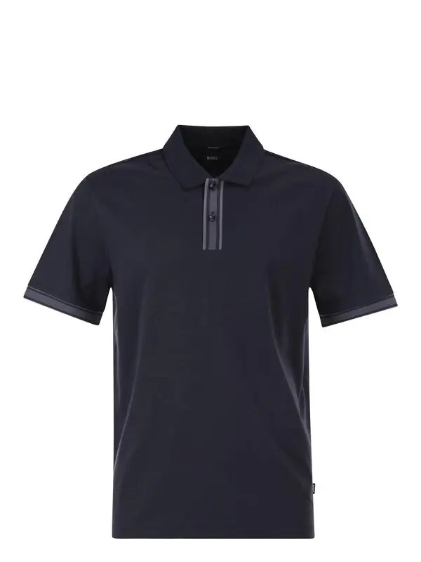 BOSS Cotton Polo Shirt With Contrast Placket - Multicolor