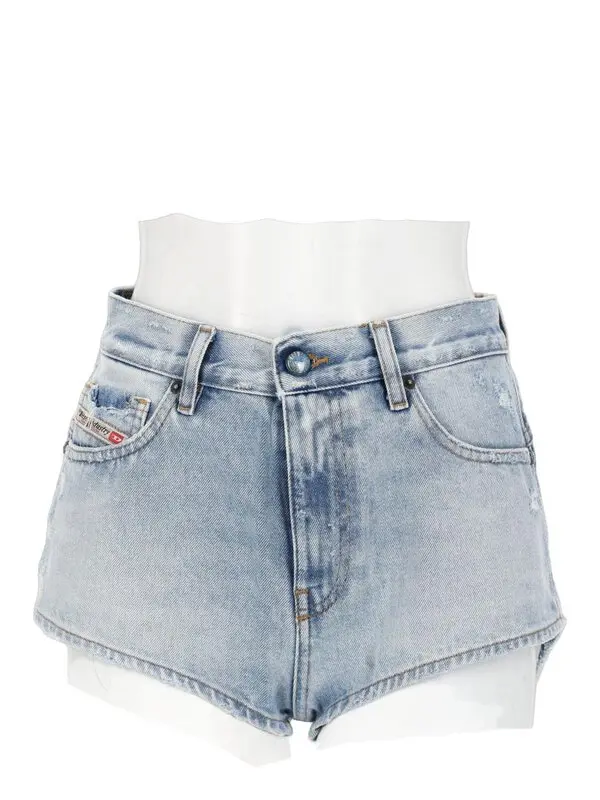 DIESEL® Denim Shorts With Frayed Hems - Blue