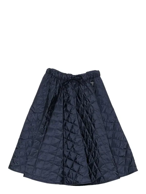 Prada Quilted A-line Skirt With Drawstring - Blue