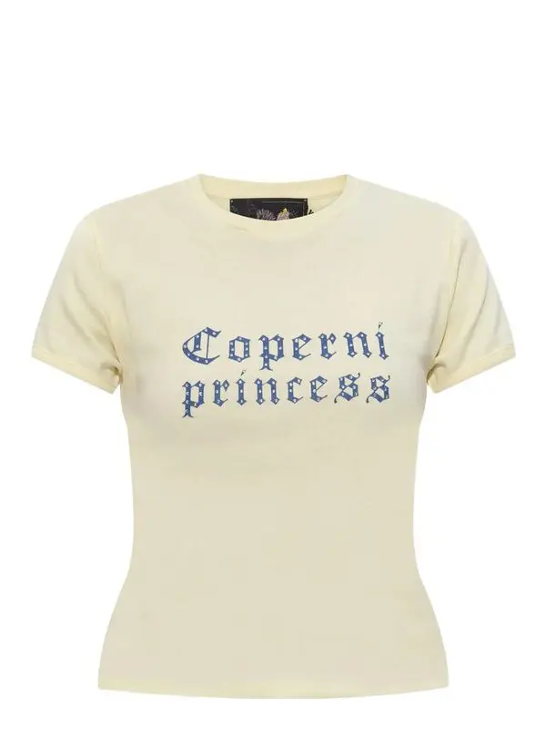 Coperni Logo Print Cotton T-shirt - Yellow