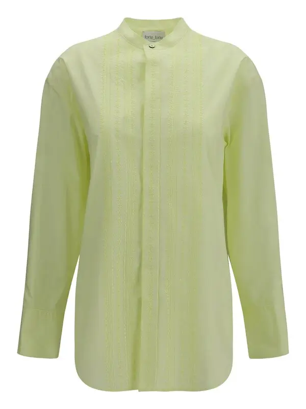 FORTE_FORTE Les Fleurs Embroidery Shirt - Yellow