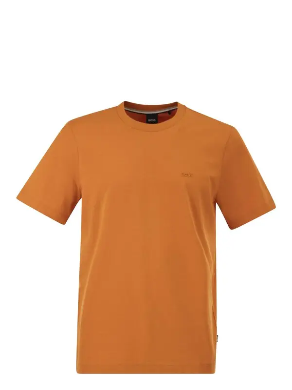 BOSS Cotton Jersey T-shirt With Logo - Orange