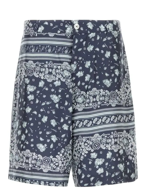 Fendi Printed Silk Bermuda Shorts - Multicolor
