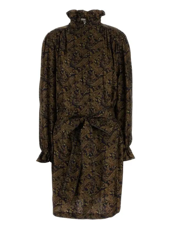 Saint Laurent Printed Silk Dress - Multicolor
