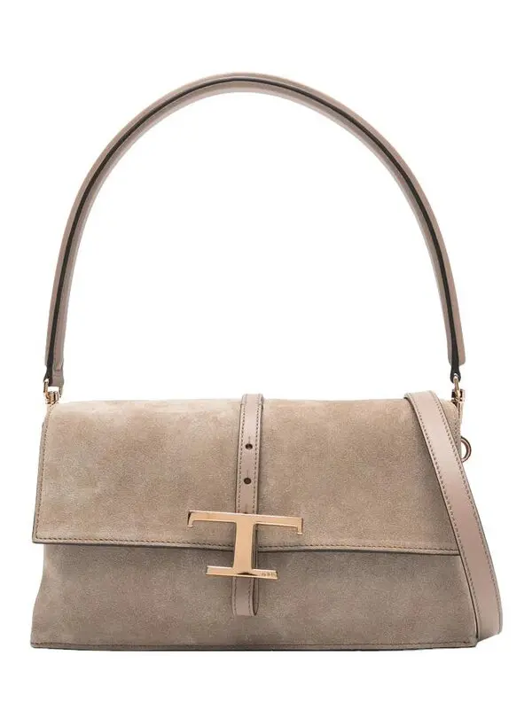 TOD'S Leather And Suede Shoulder Bag - Brown