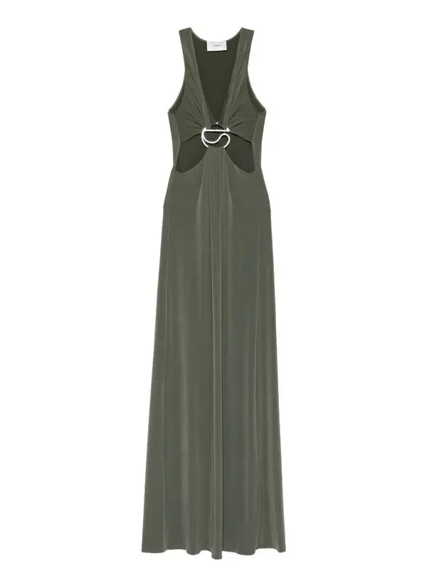 Coperni V-neck Cutout Maxi Dress - Green