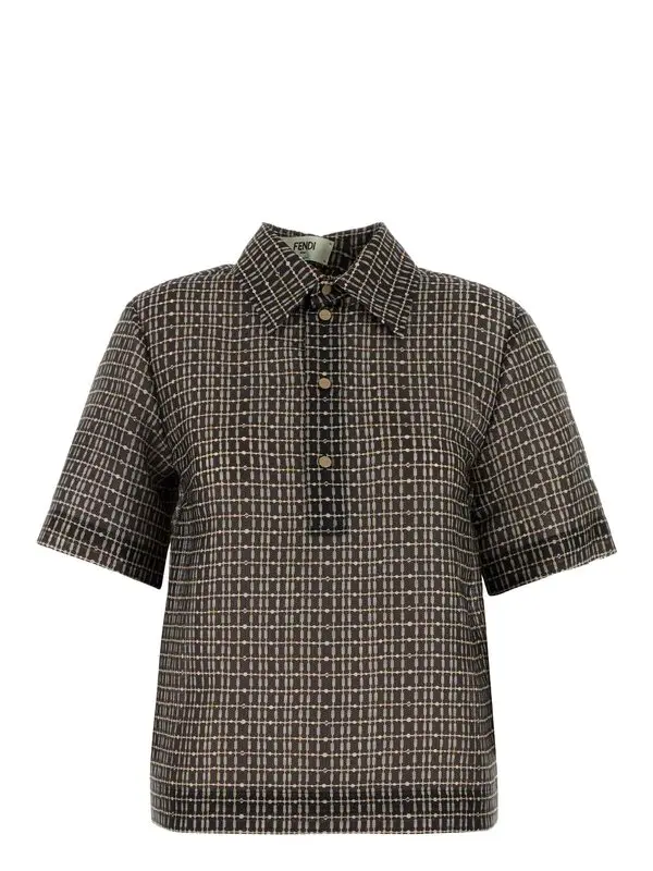 Fendi Printed Silk Blend Polo Shirt - Multicolor
