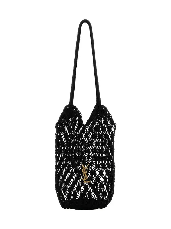 Saint Laurent Mesh Cassandre Bucket Bag - Black