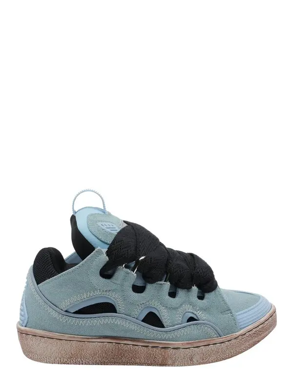 LANVIN Curb Sneakers With Leather Details - Blue