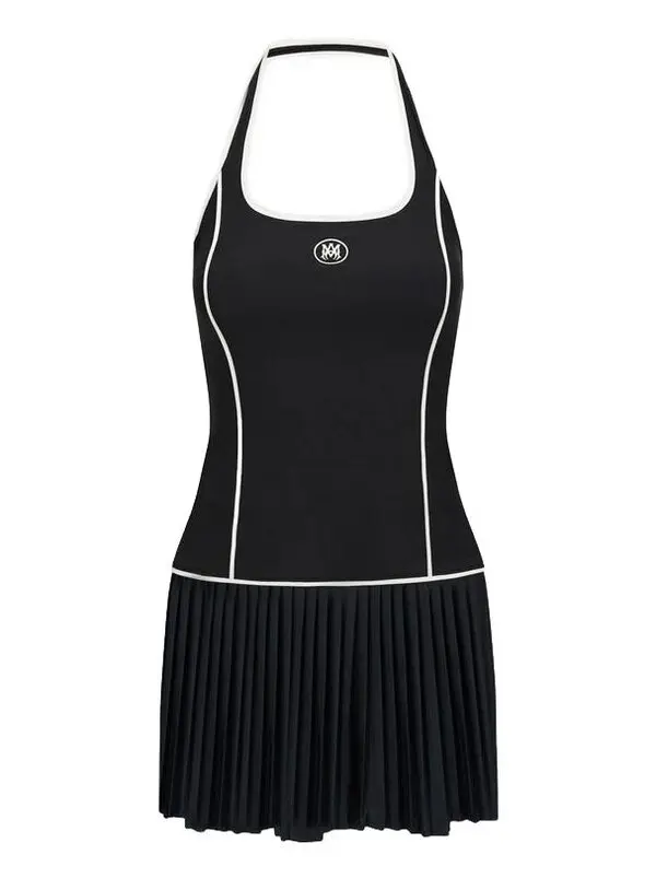 Amiri Ribbed Knit Contrasting Trim Mini Dress - Black