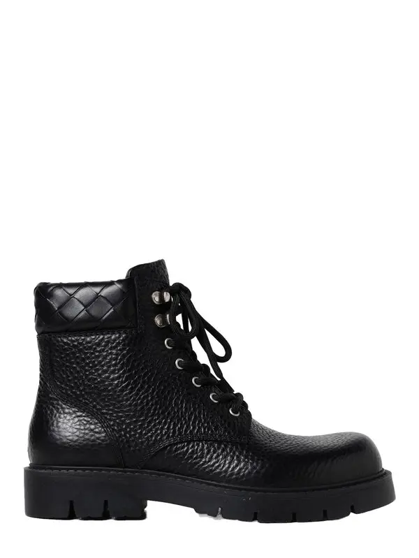 Bottega Veneta Calf Leather Lace-up Boots - Black