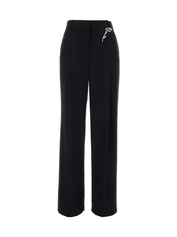 Prada Gabardine Pants With Embellishment - Black