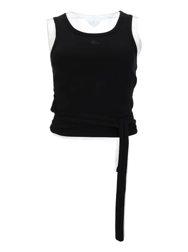 DIESEL® Crop Top With Lace-up Detail - Black
